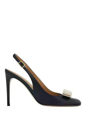 FERRAGAMO 90mm Bow Slingback Pumps - Black