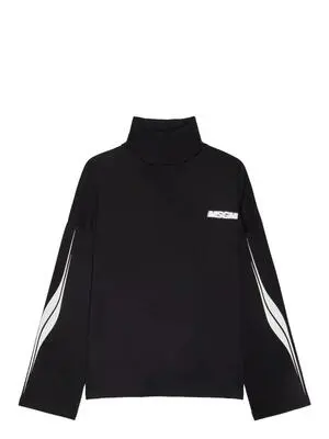 MSGM Logo-print Turtleneck T-shirt - Black