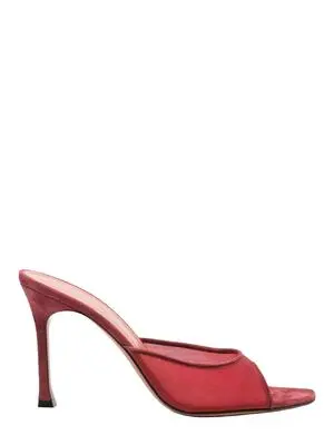 Amina Muaddi 95mm Alexa Heeled Mules - Red