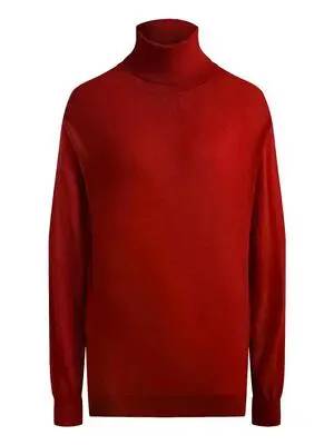 12 STOREEZ Merino Turtleneck Sweater - Red