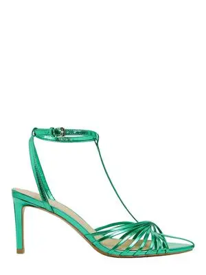12 STOREEZ 70mm Metallic Leather Sandals - Green