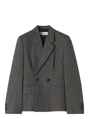 LANVIN Checked Double-breasted Blazer - Grey
