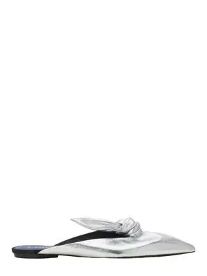 LANVIN Knotted Pointed-toe Mules - Silver