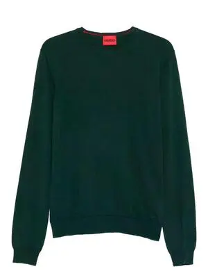 BOSS Crew-neck Virgin Wool Sweater - Green