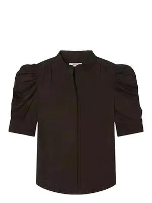 FRAME Gillian Silk Top - Black