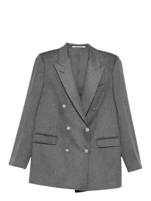 Tagliatore Cashmere Double-breasted Blazer - Grey