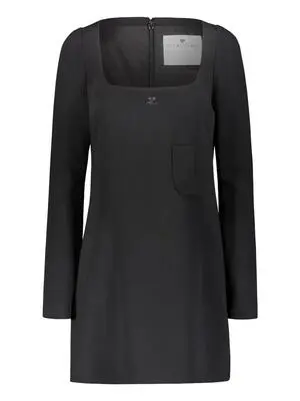 COURREGES Long-sleeve Mini Dress - Black