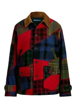 Polo Ralph Lauren Patchwork Jacket With Corduroy Collar - Red