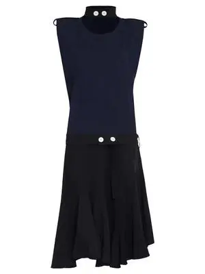 GLORIA COELHO Two-tone Belted Dress - Blue