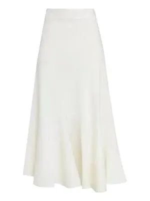 GLORIA COELHO A-line Pleated Midi Skirt - White