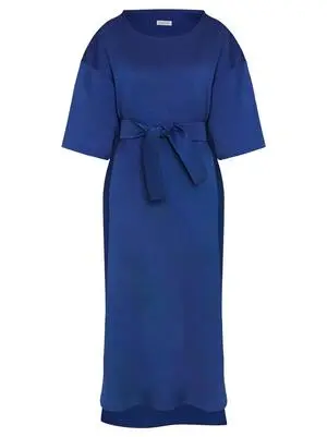 GLORIA COELHO Tied-waist Midi Dress - Blue