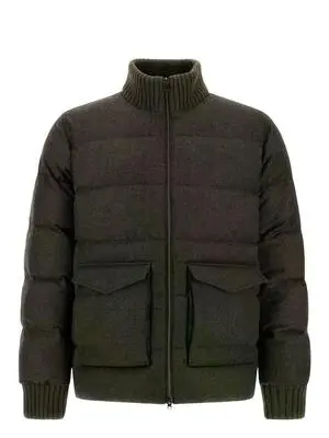 Herno Check-pattern Quilted Jacket - Green