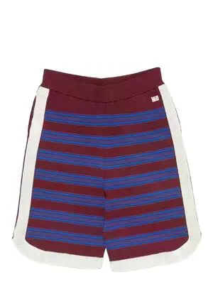 WALES BONNER Striped Bermuda Shorts - Red
