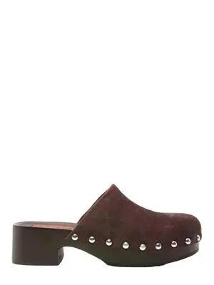 SIMONMILLER Suede Clog Pumps - Brown