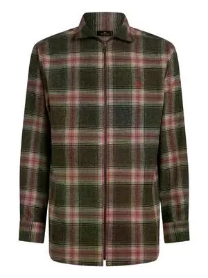 Etro Check Zip-up Shirt - Brown