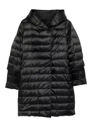Max Mara Hooded Quilted Coat - Black