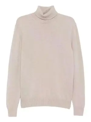 LARDINI Wool Roll Neck Jumper - Neutrals