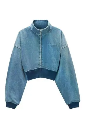 Alexander Wang Stand-collar Denim Jacket - Blue
