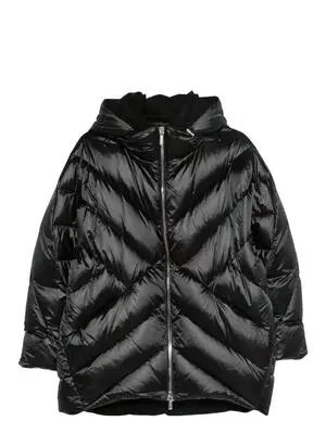 MOORER Hooded Zip-up Jacket - Black
