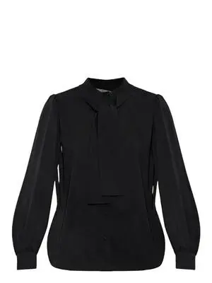Max Mara Tie-fastening Puff-sleeve Blouse - Black