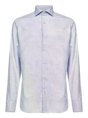 D4.0 Buttoned-jacquard Shirt - Blue
