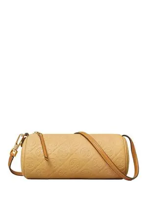 Tory Burch Monogram Pebble Cylinder Crossbody Bag - Brown