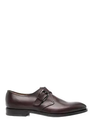 FERRAGAMO Leather Monk Shoes - Brown