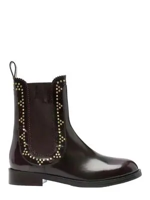 AQUAZZURA Studded Chelsea Boots - Brown