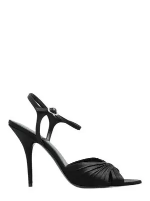 Balenciaga Plissé Dynas Heeled Sandals - Black