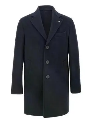 MANUEL RITZ Notched Lapel Three-button Coat - Blue