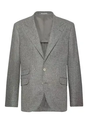 Brunello Cucinelli Flecked-effect Blazer - Grey