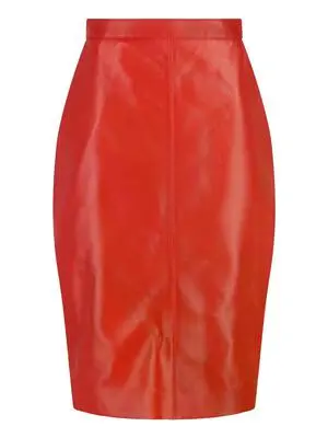Saint Laurent Zip Skirt - Red
