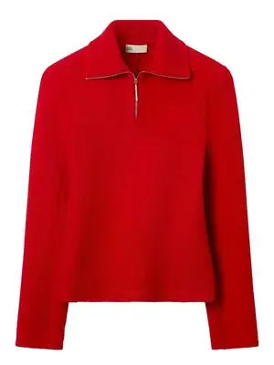 Tory Burch Half-zip Wool Polo Shirt - Red