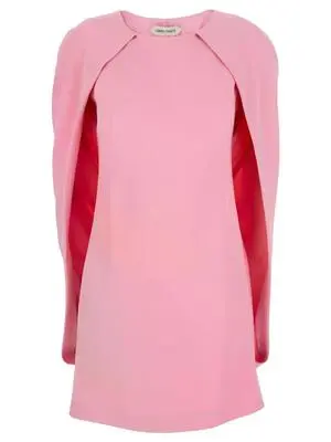 Alberta Ferretti Draped-shoulders Mini Dress - Pink