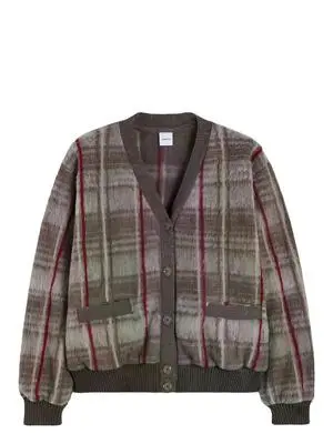 Aspesi Checked Wool Cardigan - Brown