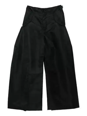 Sacai Buckle-detail Wide-leg Trousers - Black