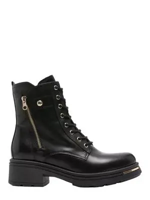 NEROGIARDINI 45mm Lace-up Leather Combat Boots - Black