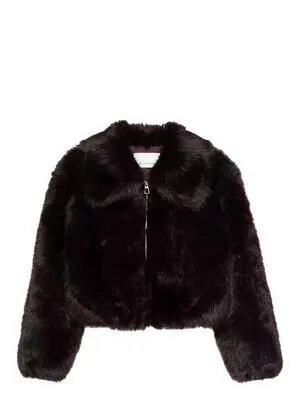 THE FRANKIE SHOP Faux Fur Jacket - Red