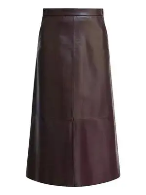 FURLING BY GIANI Leather Panelled Skirt - Brown