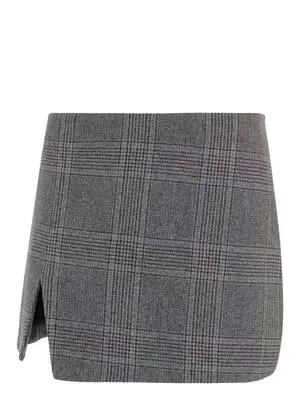 THE GARMENT Check Pleated Mini Skirt - Grey