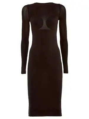Wolford Semi-sheer Long-sleeve Midi Dress - Black