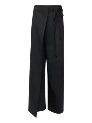 MAISON MARGIELA Tie-detailed Tailored Trousers - Black