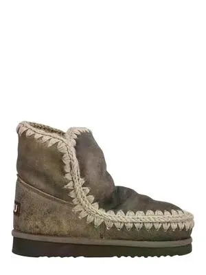 Mou Crochet-trim Boots - Brown