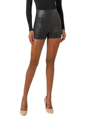 Wolford Snakeskin-effect Shorts - Black