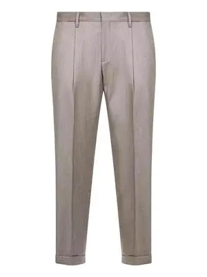 D4.0 Pleated Turn-up Trousers - Grey