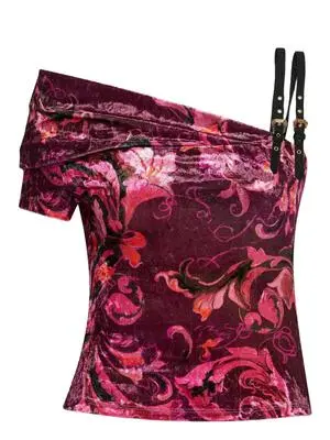 Versace Floral-pattern Strap Top - Pink