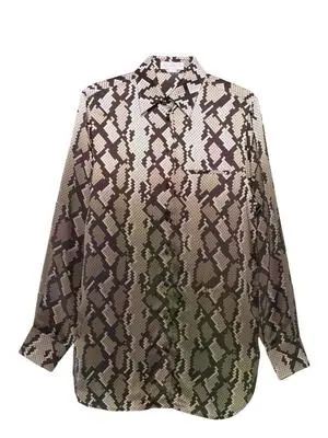 Stella McCartney Snake-print Button-down Shirt - Brown