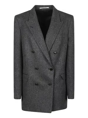 Tagliatore Herringbone Double-breasted Blazer - Grey