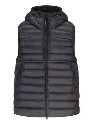 C.P. COMPANY Hooded Zip-up Vest - Blue