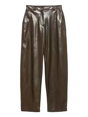 Pinko Faux-leather Trousers - Brown
